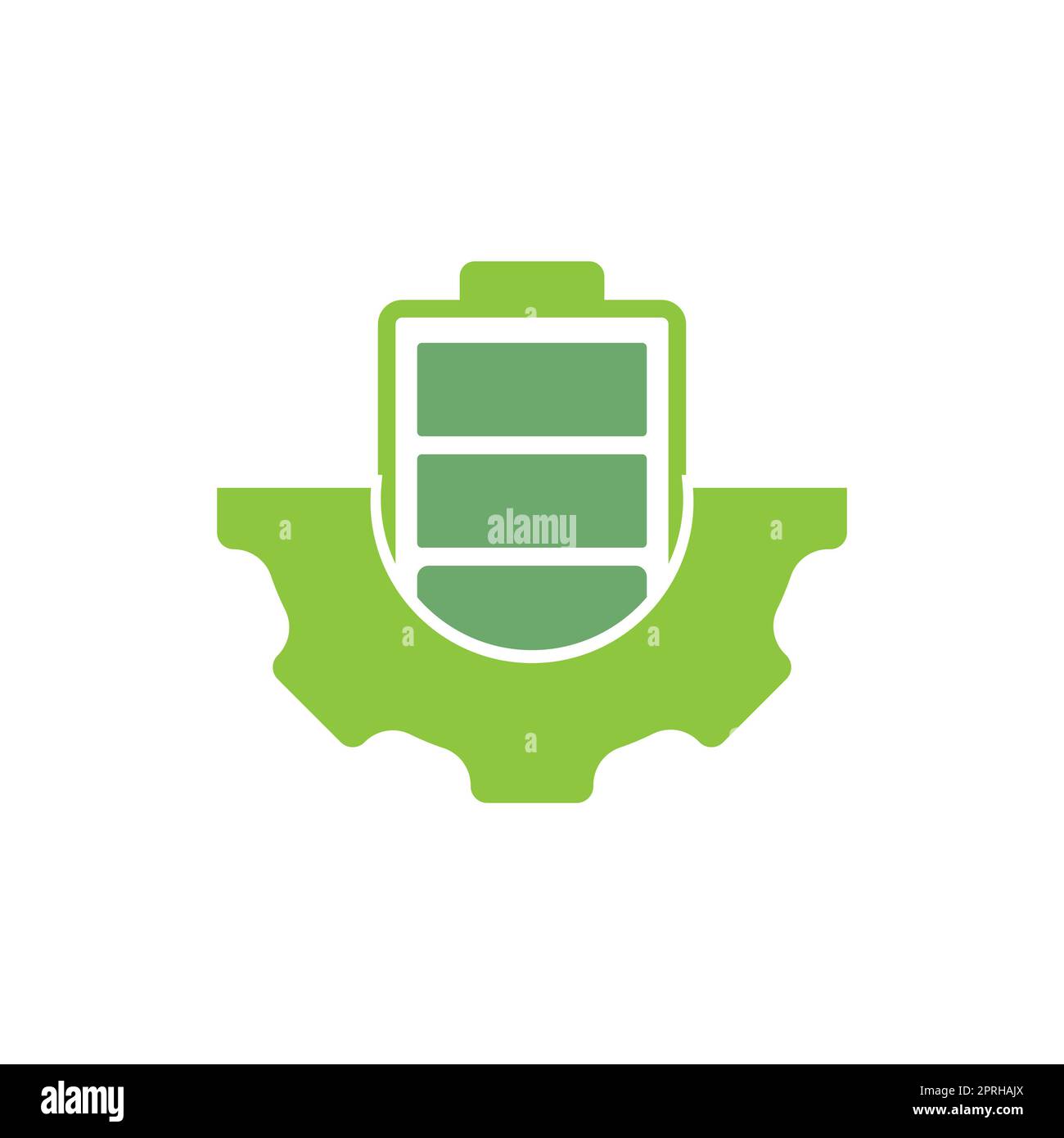Industrial energy and power logo design concept. Battery and gear icon ...
