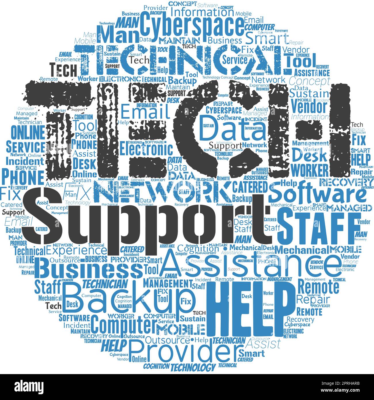 Word cloud in the shape of a circle with tech support words Stock Photo ...