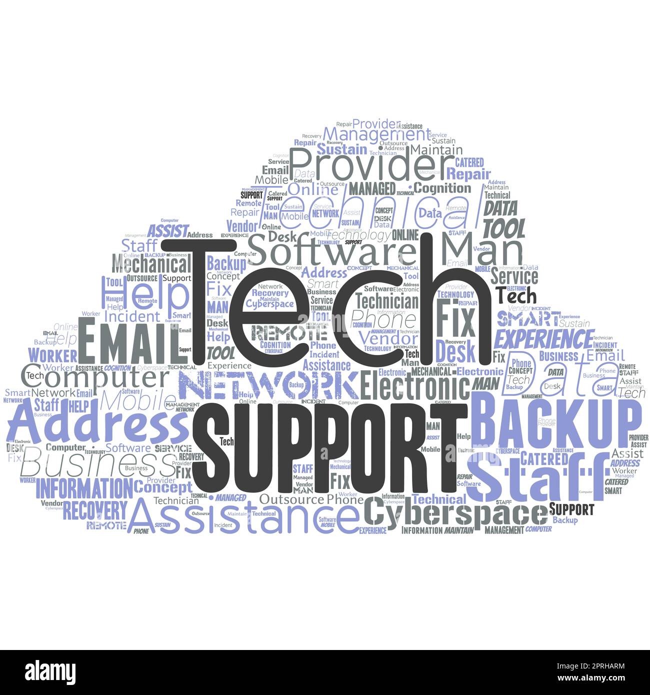 Big word cloud with tech support words Stock Photo - Alamy