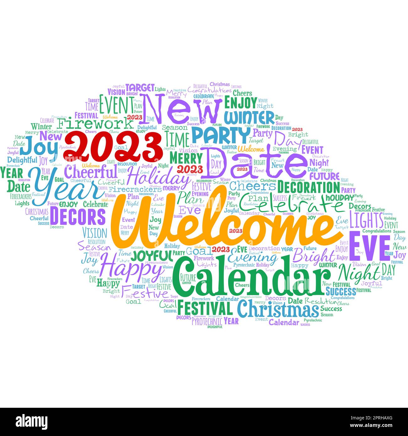 Big word cloud with new year 2023 words Stock Photo - Alamy