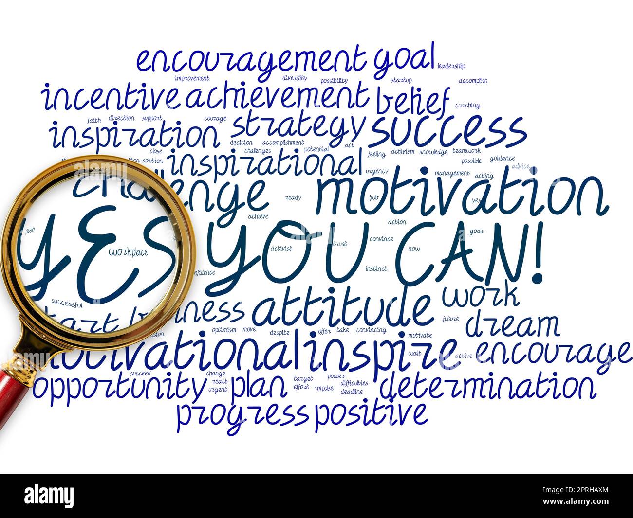 Big word cloud with yes you can words with magnifying glass Stock Photo ...