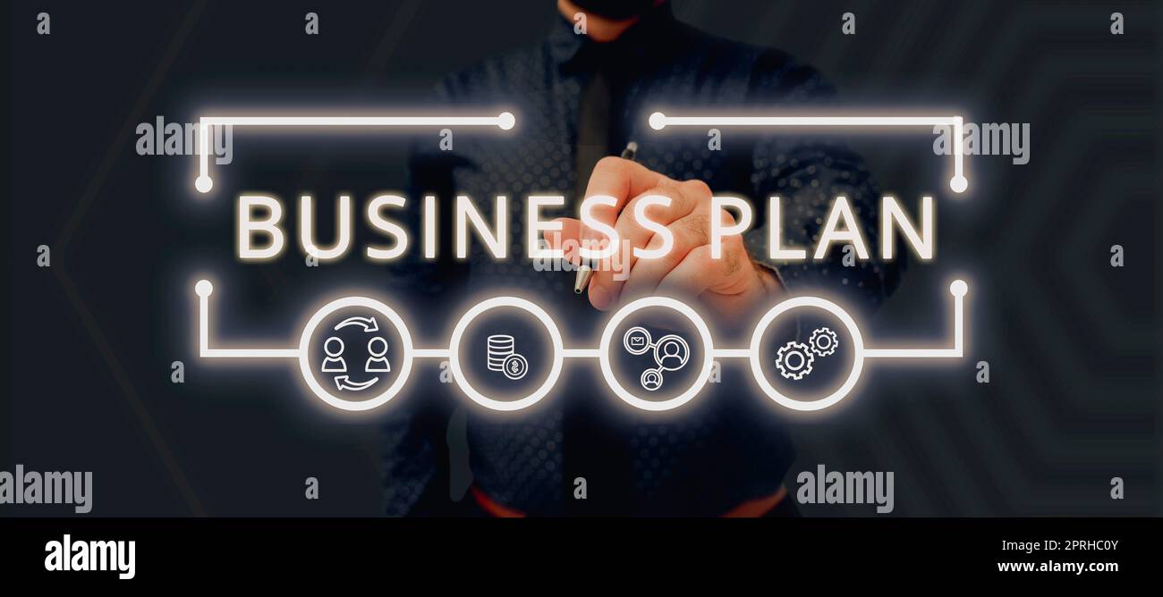Text sign showing Business Plan, Internet Concept Structural Strategy ...