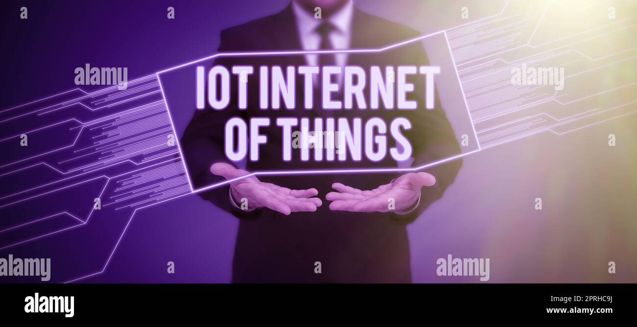 Conceptual display Iot Internet Of Things, Word Written on Network of ...