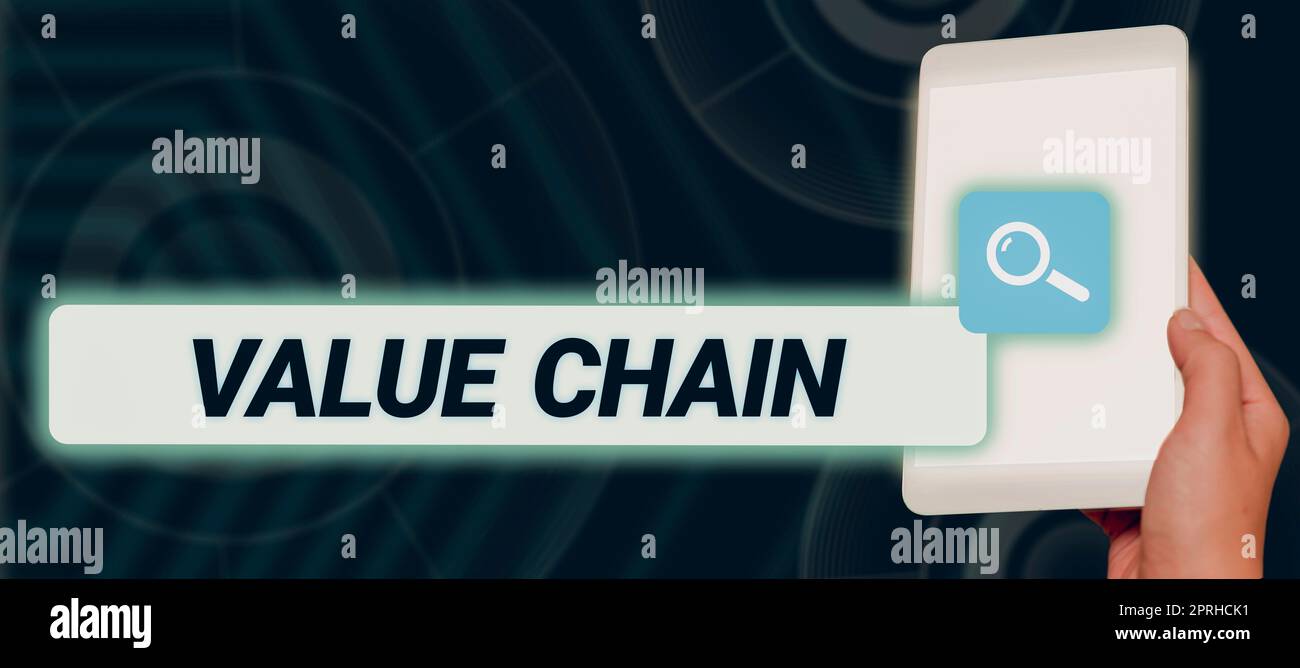 Conceptual display Value Chain, Word Written on Business manufacturing ...