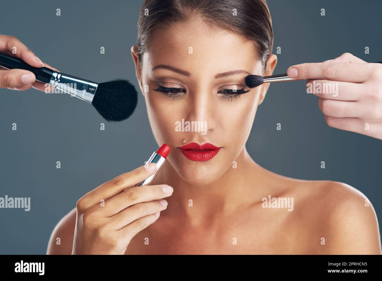 Getting makeup done hi-res stock photography and images - Alamy