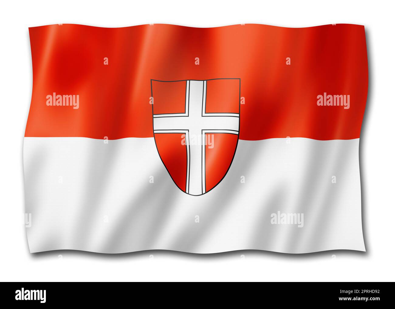Vienna Land flag, Austria waving banner collection. 3D illustration ...