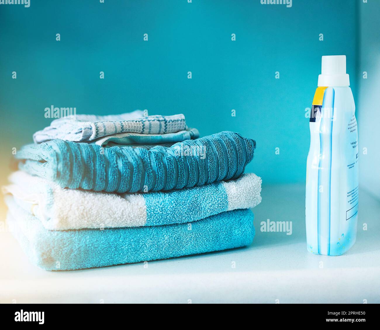 Something to remind you of home. clean linen in the laundry room Stock ...