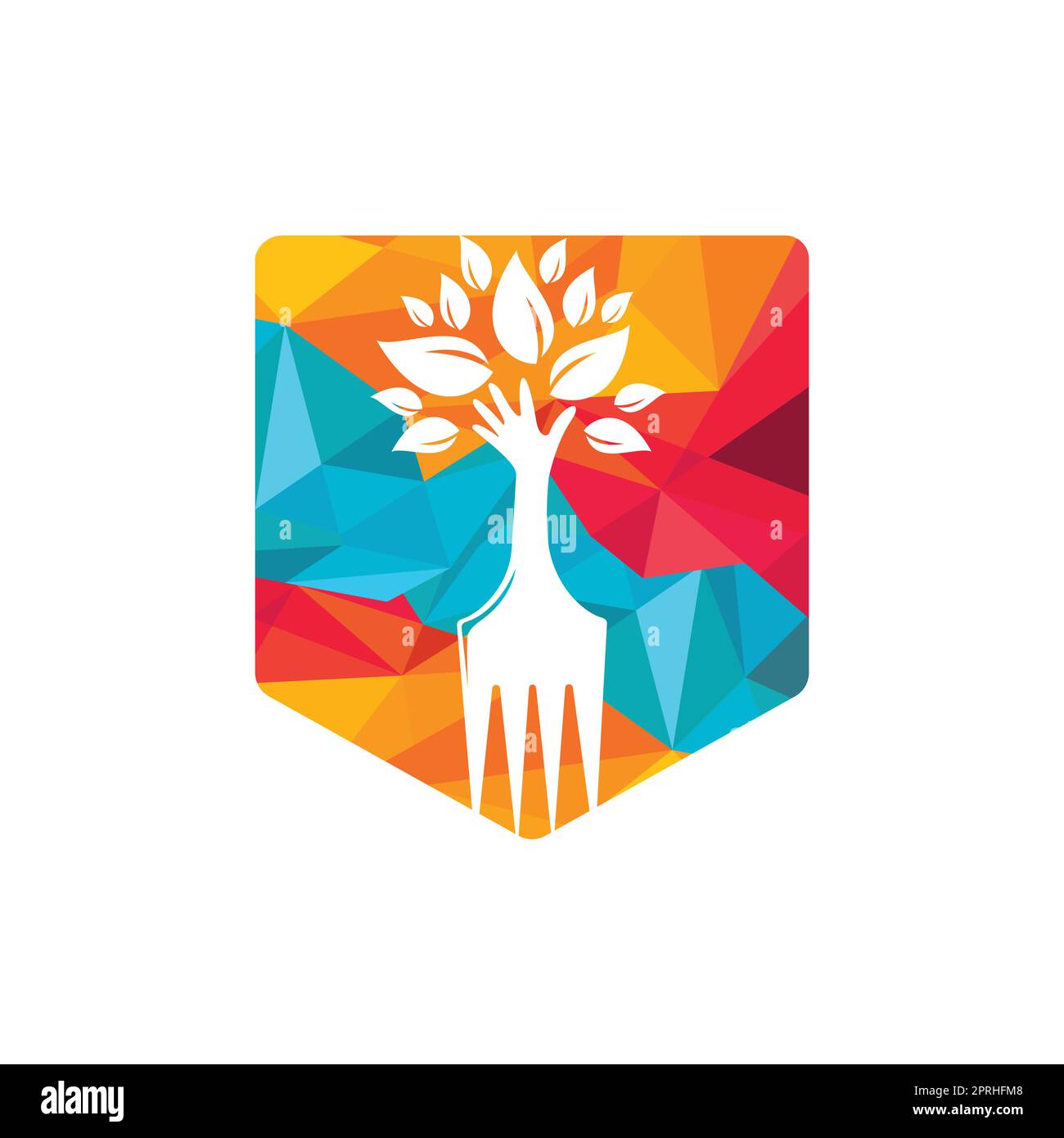 Fork hand tree vector logo design. Restaurant and farming logo concept ...