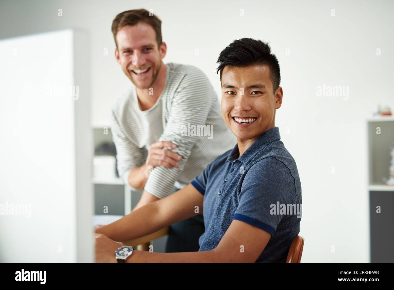 Were ready for success. two designers working together on a project in ...