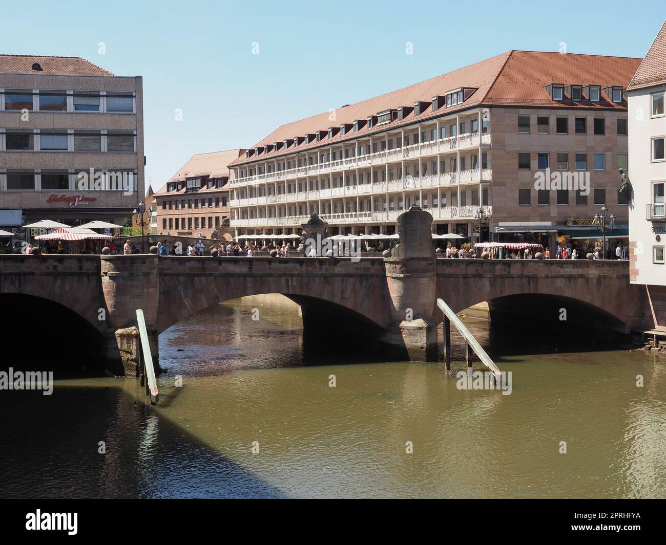 Museum Bruecke bridge over river Pegnitz in Nuernberg Stock Photo - Alamy