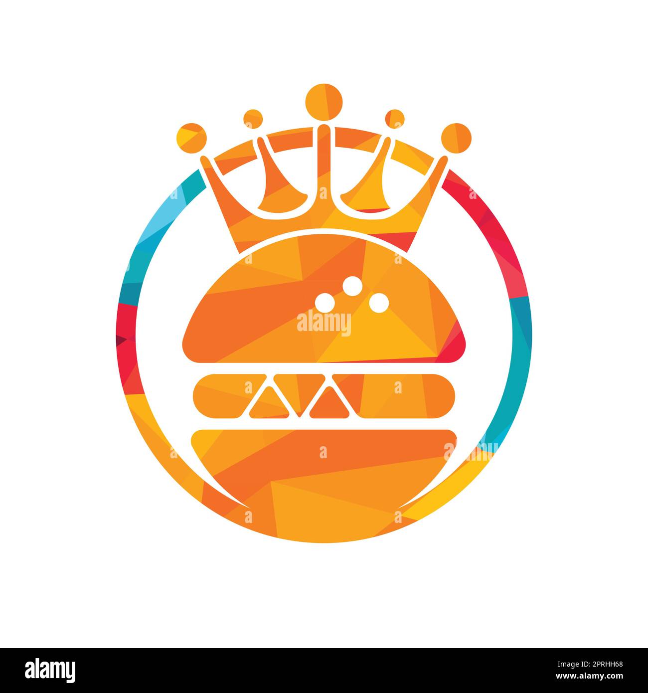 Burger king vector logo design. Burger with crown icon logo concept ...