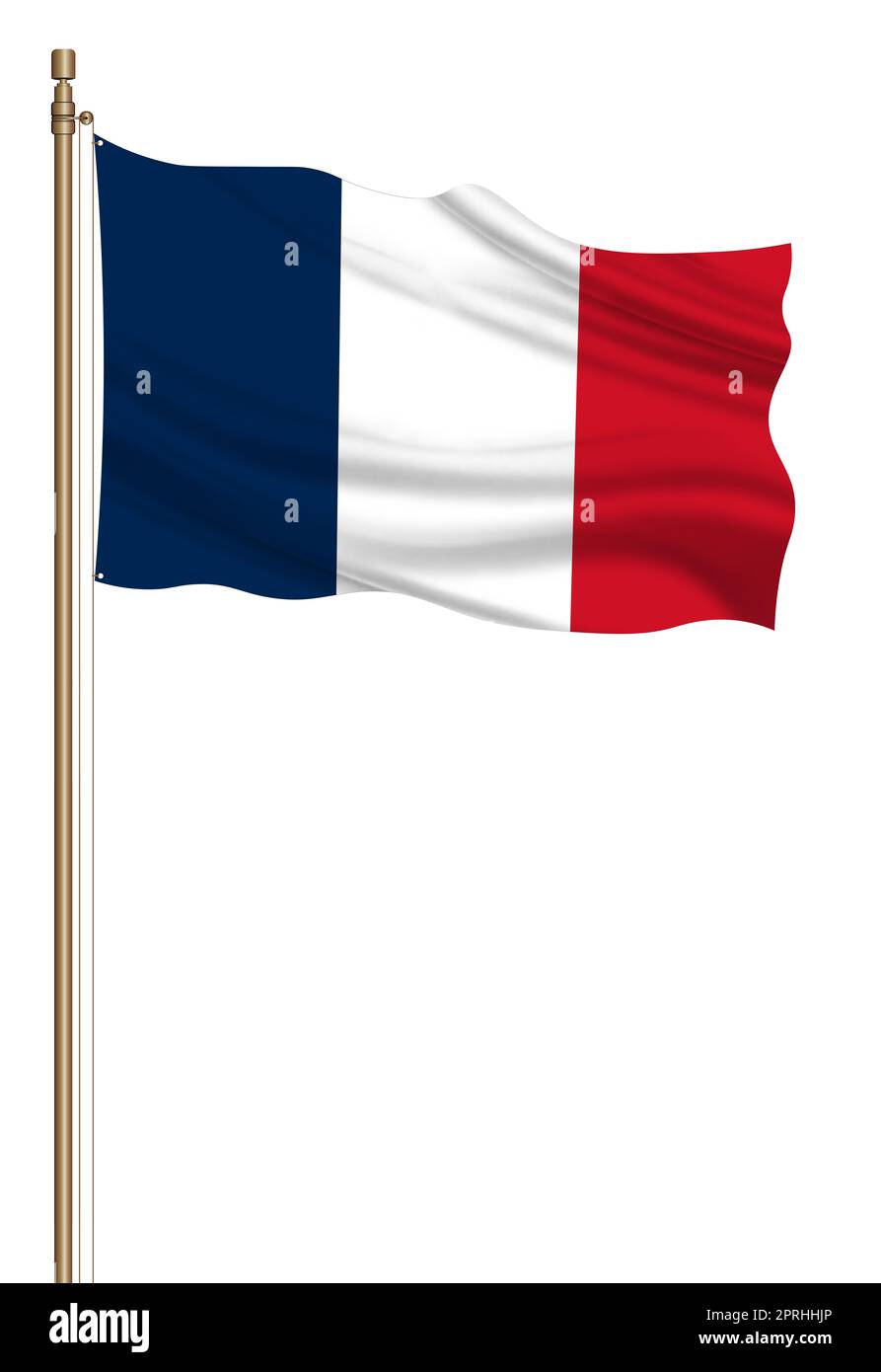 3D Flag of France on a pillar Stock Photo - Alamy