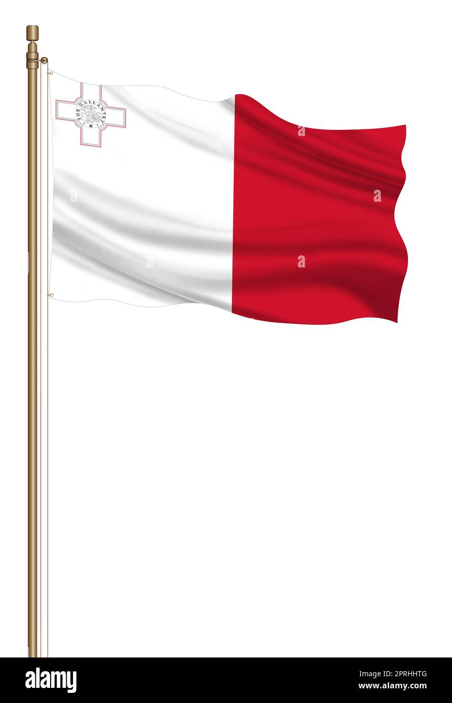 3D Flag of Malta on a pillar Stock Photo - Alamy