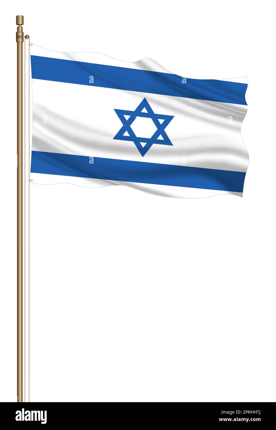 3D Flag of Israel on a pillar Stock Photo - Alamy