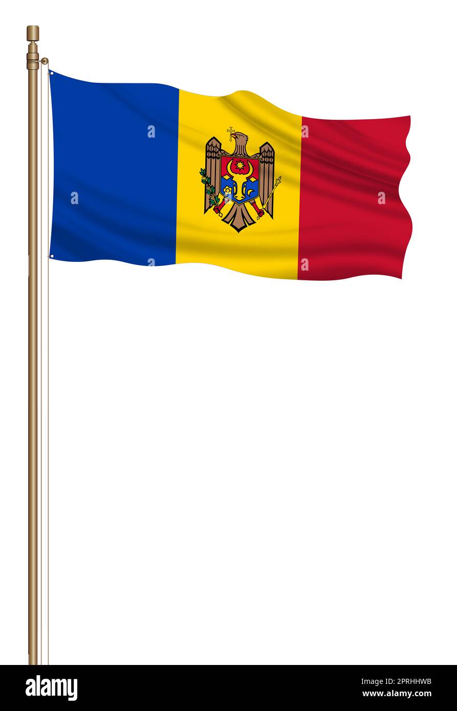 3D Flag of Moldova on a pillar Stock Photo - Alamy