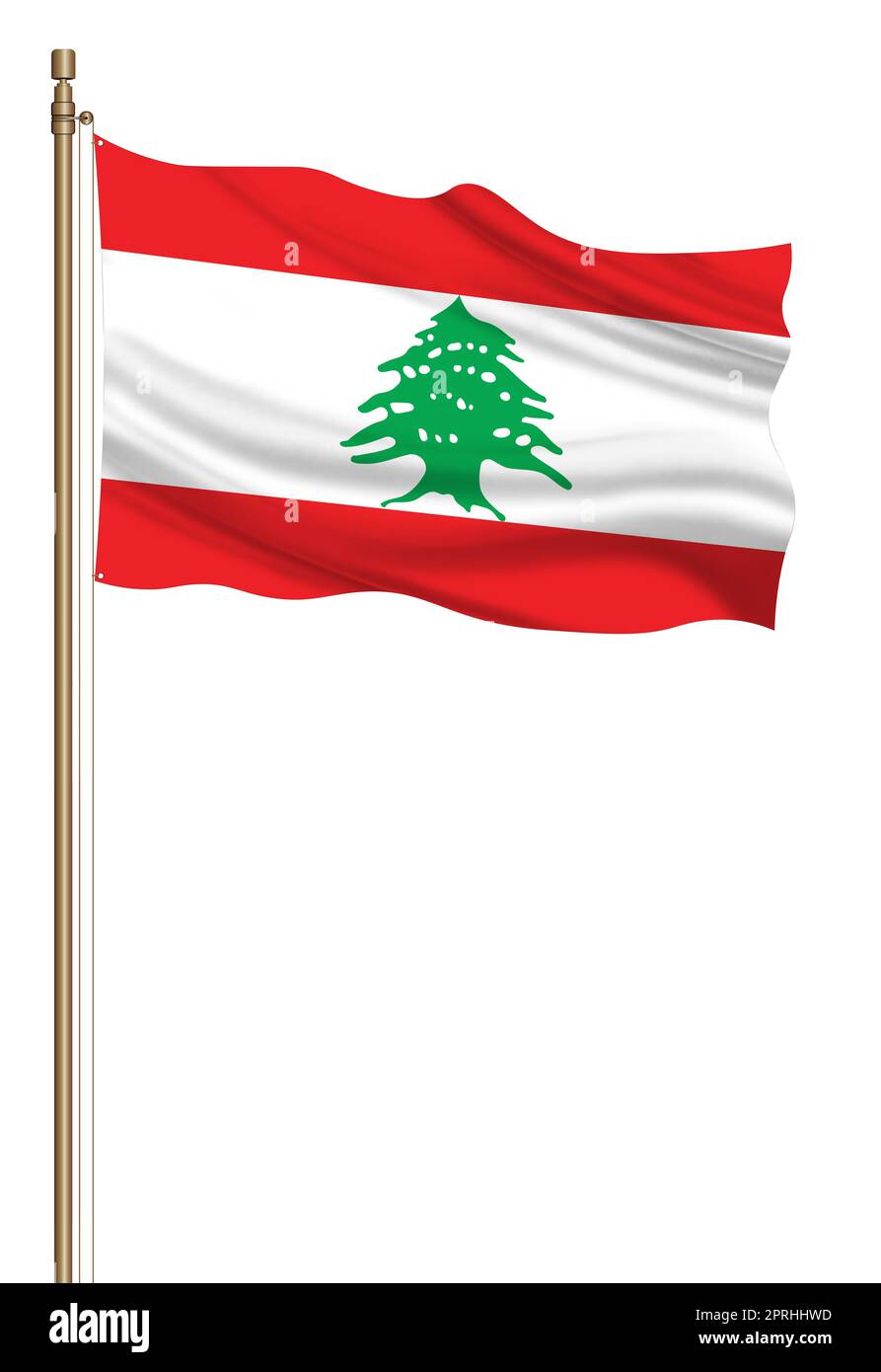3d flag lebanon on Cut Out Stock Images & Pictures - Alamy
