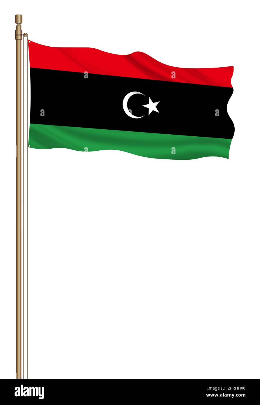 3D Flag of Libya on a pillar Stock Photo - Alamy