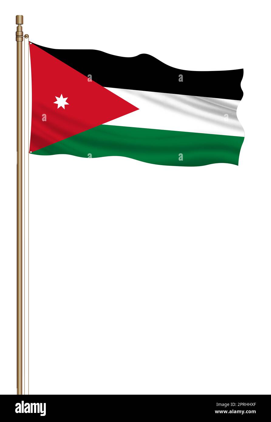 3D Flag of Jordan on a pillar Stock Photo - Alamy