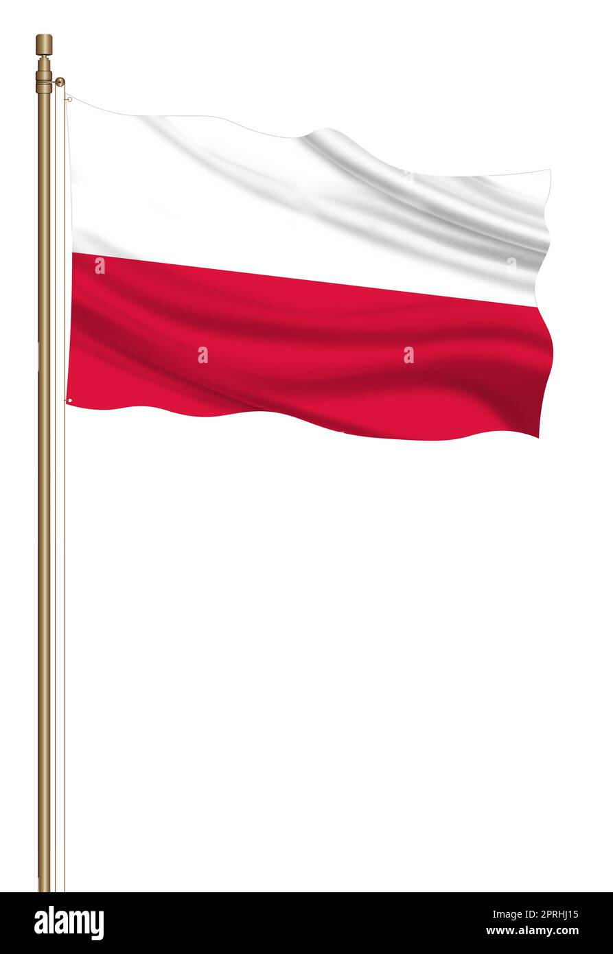 3D Flag of Poland on a pillar Stock Photo - Alamy