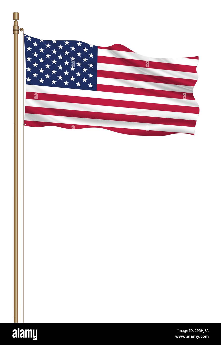 3D Flag of United States of America on a pillar Stock Photo - Alamy