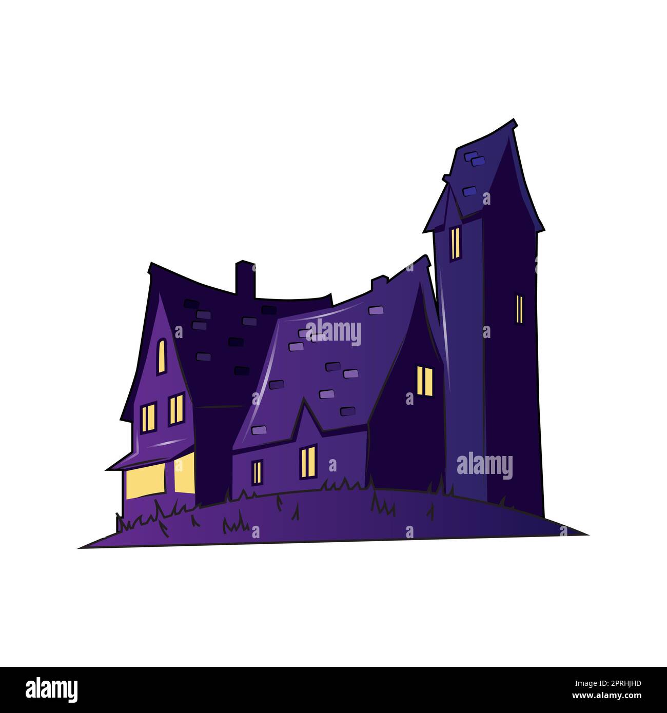 Scary gloomy castle on a white background - Vector illustration Stock ...