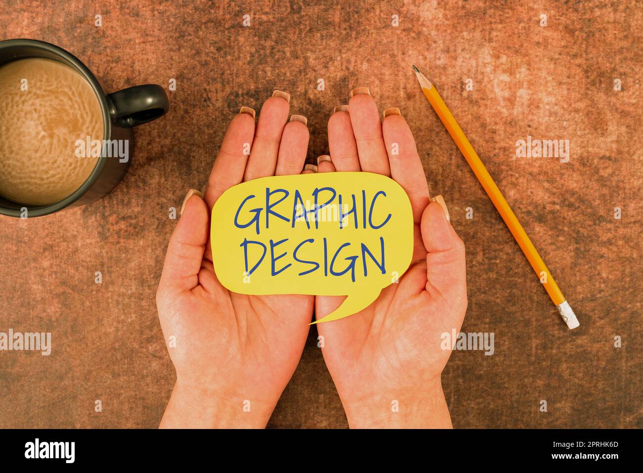 Hand writing sign Graphic Designart or skill of combining text and pictures in advertisements ...