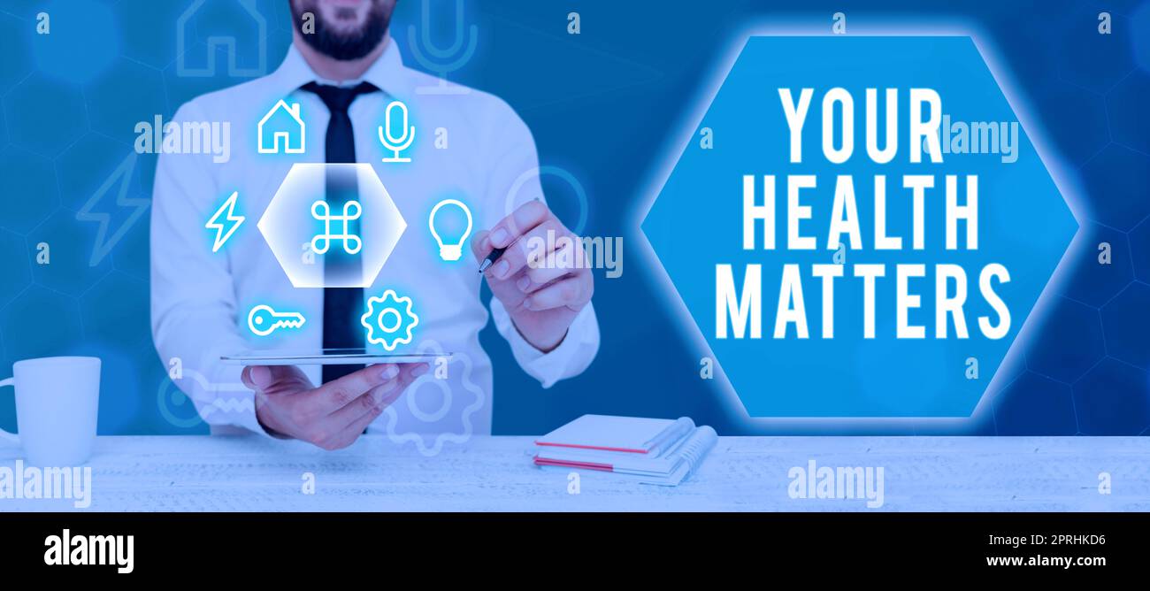 Hand writing sign Your Health Matters, Word Written on Physical ...