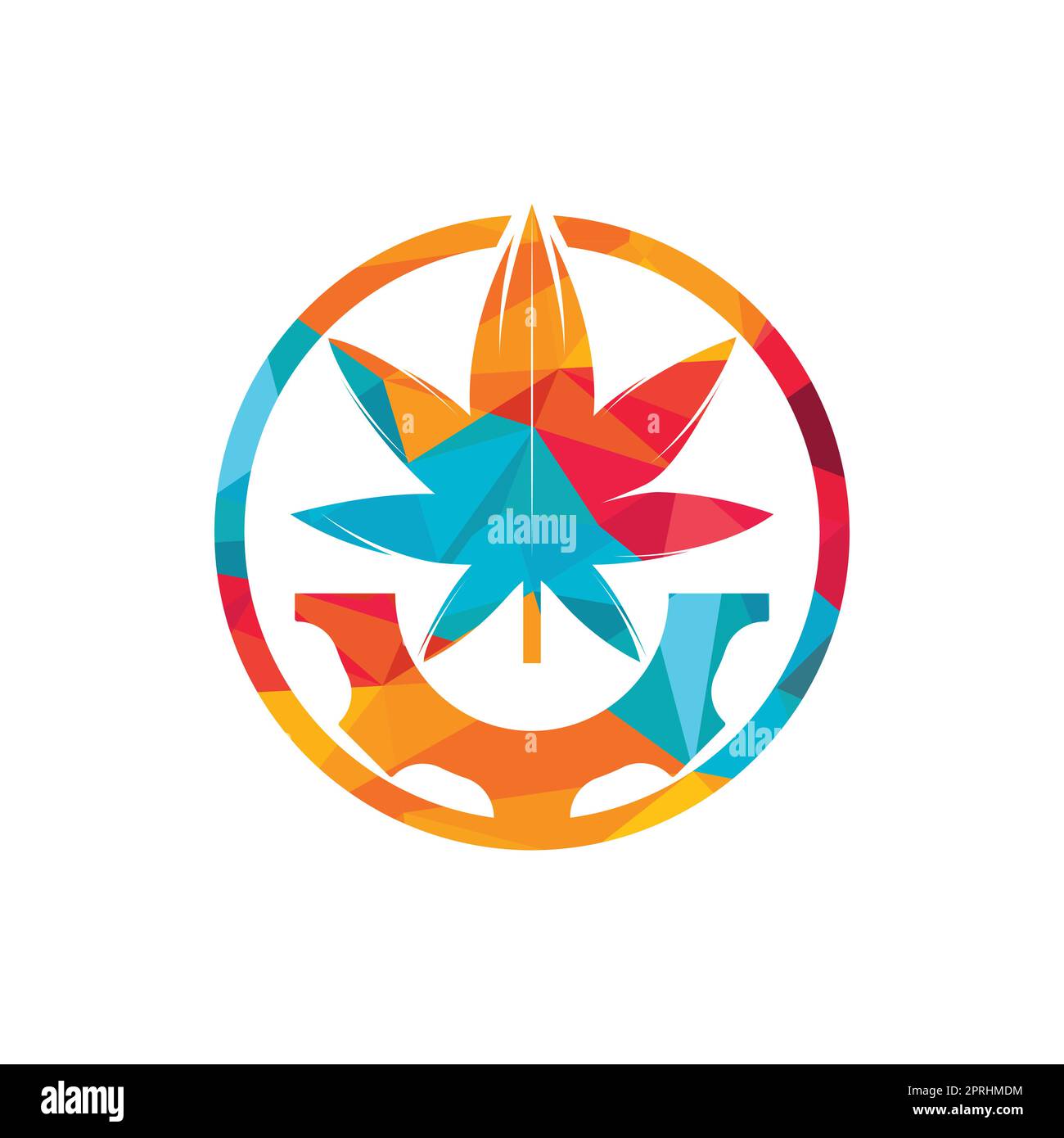Gear and cannabis vector logo design. Cannabidiol industry company logo ...