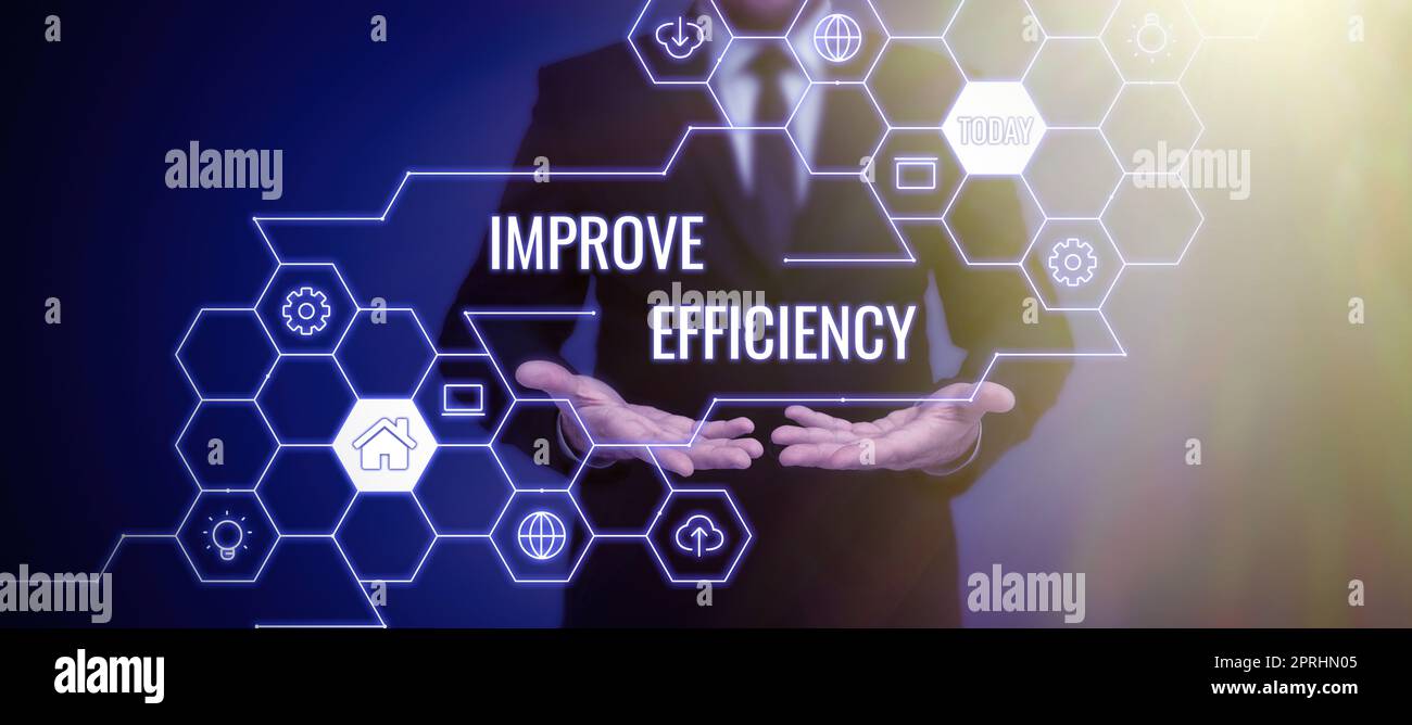 Text sign showing Improve EfficiencyCompetency in performance with ...