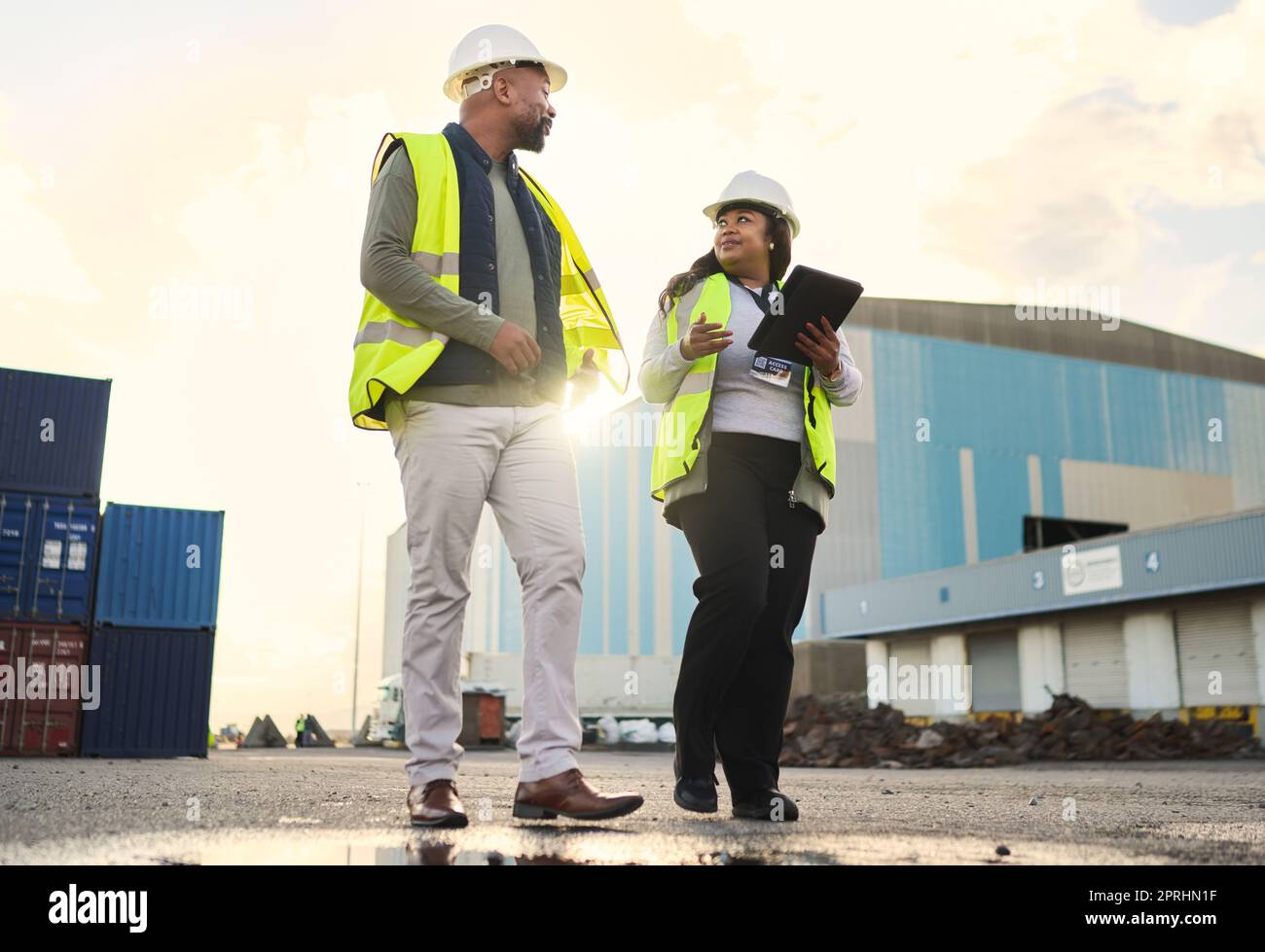 Logistics, black woman and delivery manager at a warehouse for cargo ...