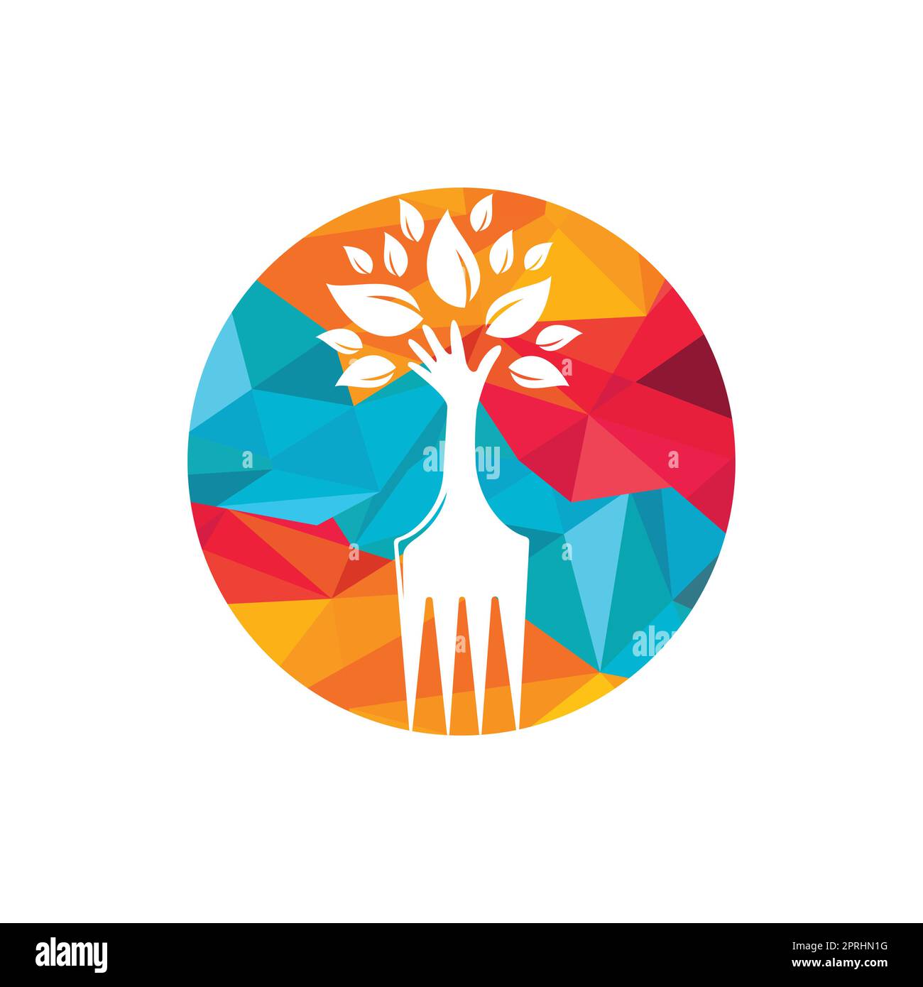 Fork hand tree vector logo design. Restaurant and farming logo concept ...