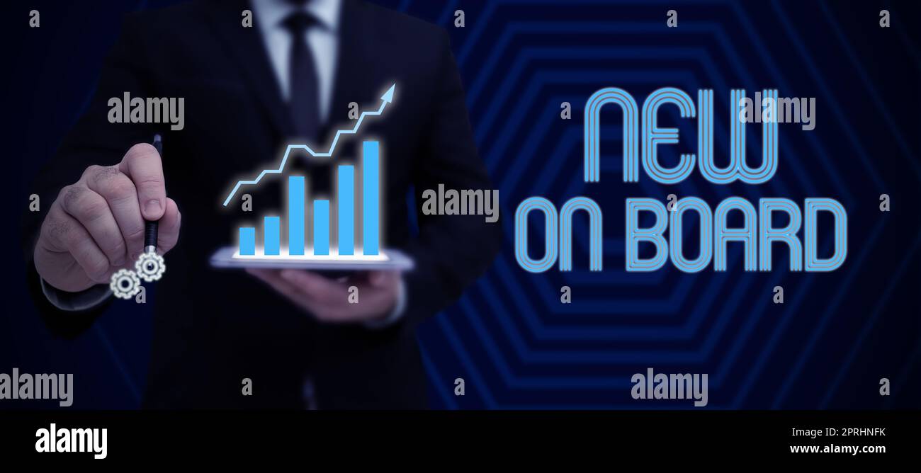 Writing displaying text New On Board, Business approach Welcome to the ...