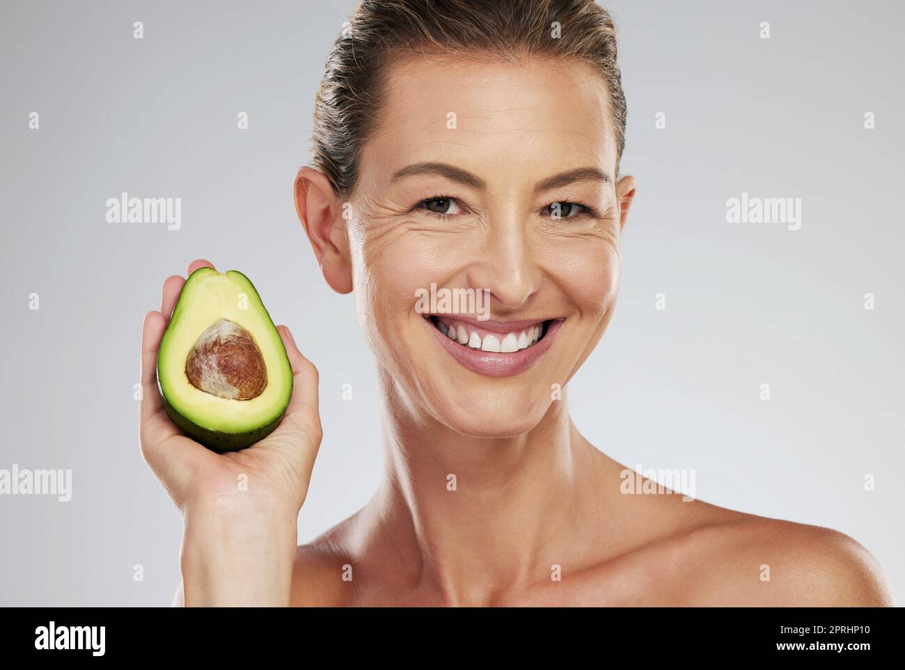 Avocado skincare, woman beauty and natural cosmetic wellness in healthy ...
