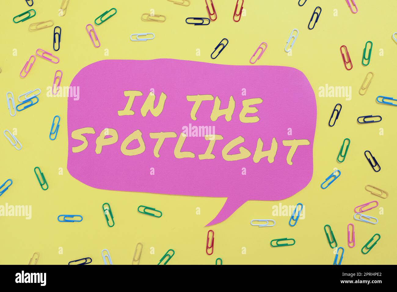 Sign displaying In The Spotlightwhen crowd concentrating with ...