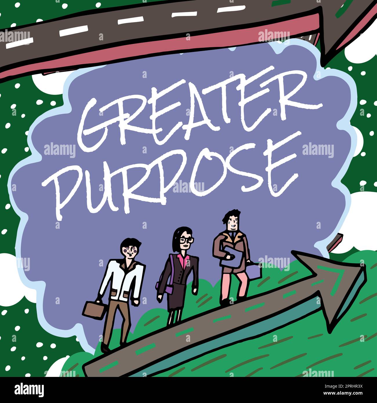 Hand writing sign Greater PurposeExtend in average conforming the moral ...