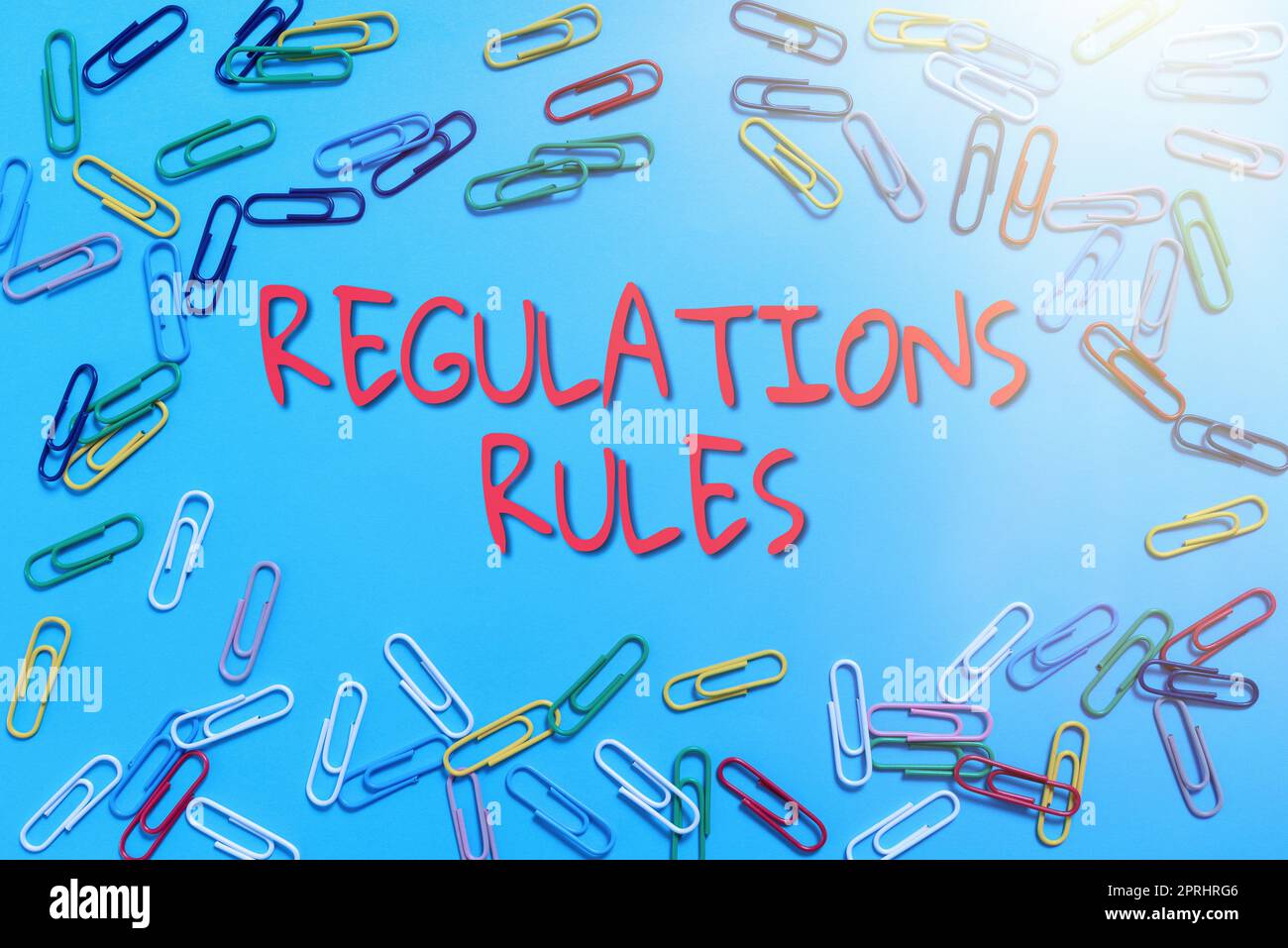 Hand writing sign Regulations RulesStandard Statement Procedure govern ...