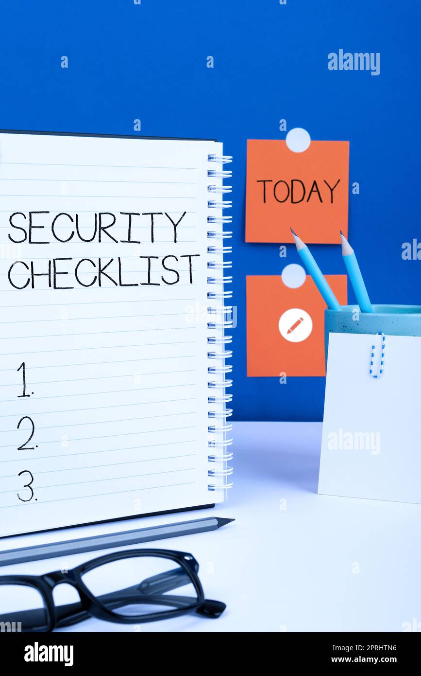 Handwriting Text Security Checklistprotection Of Data And System Guide