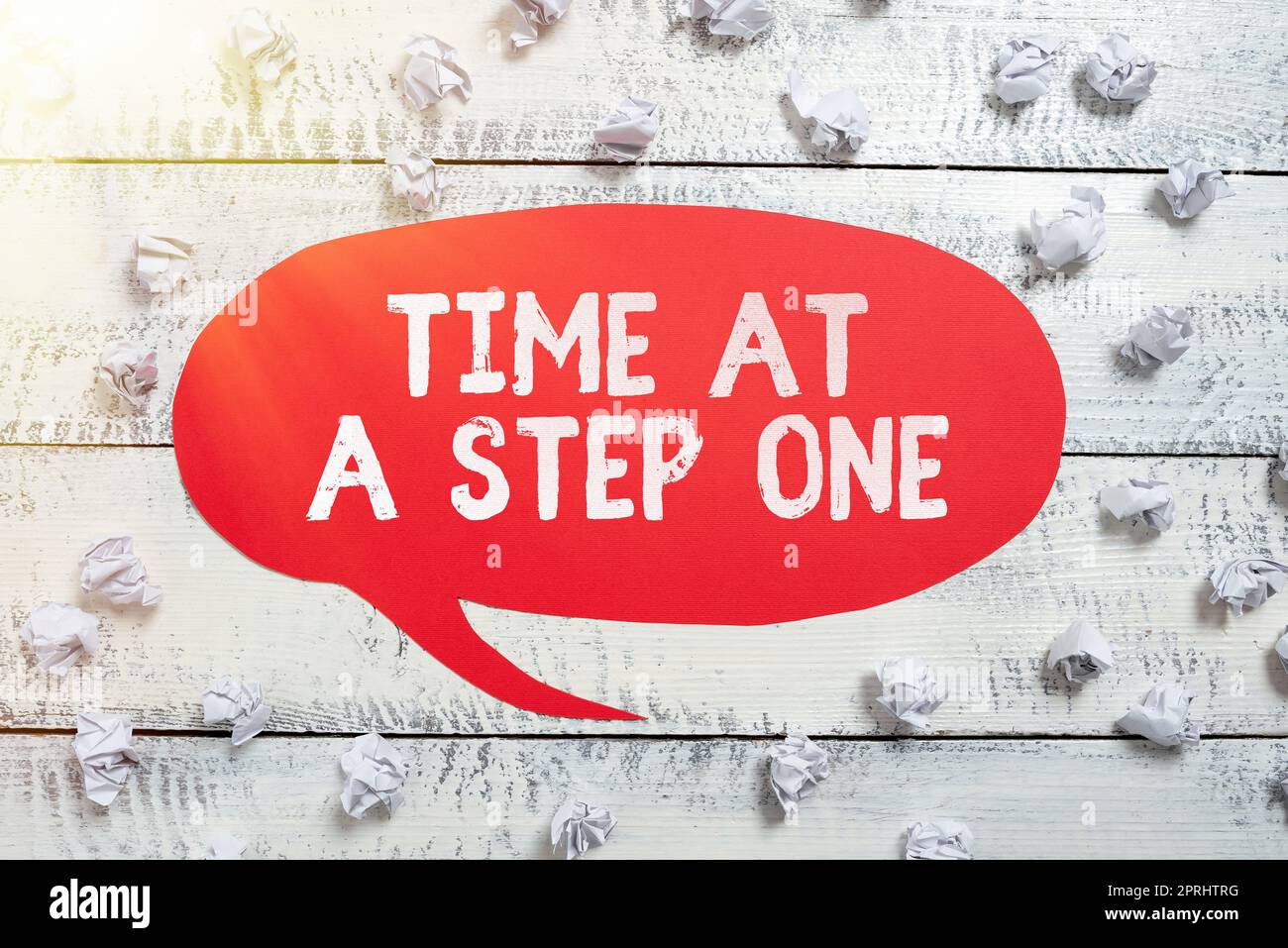 Hand writing sign Time At A Step OneSlowly but Surely Milestone Careful ...