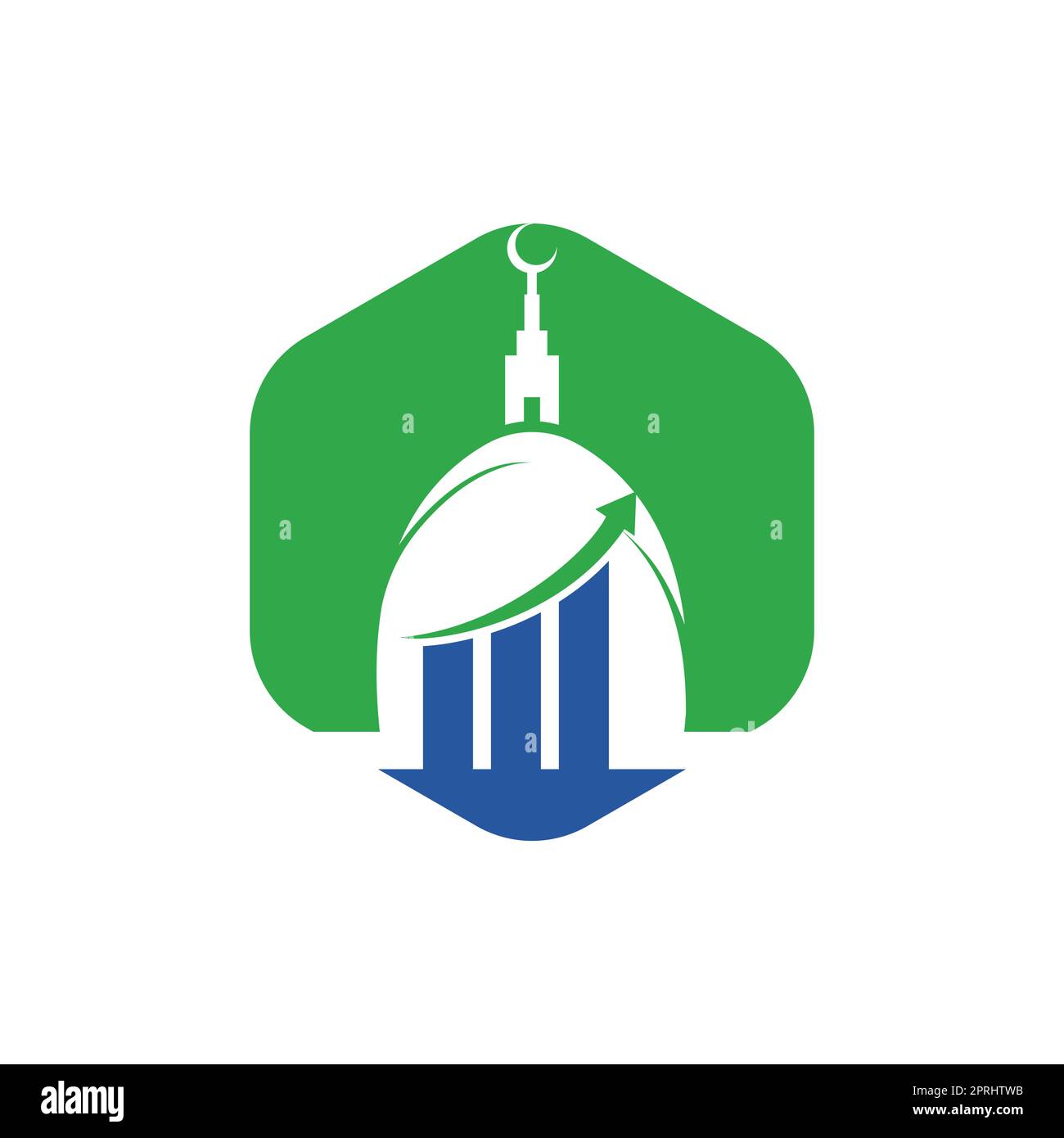 Islamic chart business vector logo design template. Mosque and bar ...