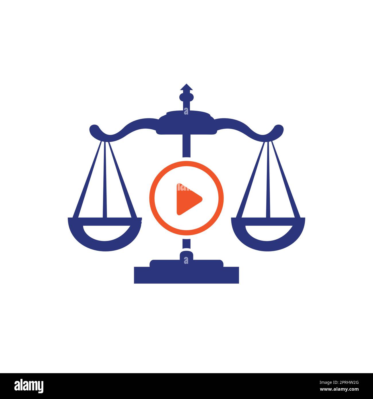 Creative play media law firm vector logo design. Scales and record ...