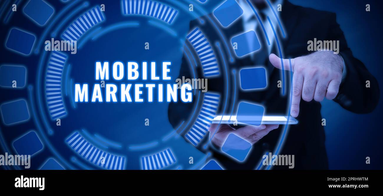 Conceptual caption Mobile Marketingtechnique focused reaching audience ...