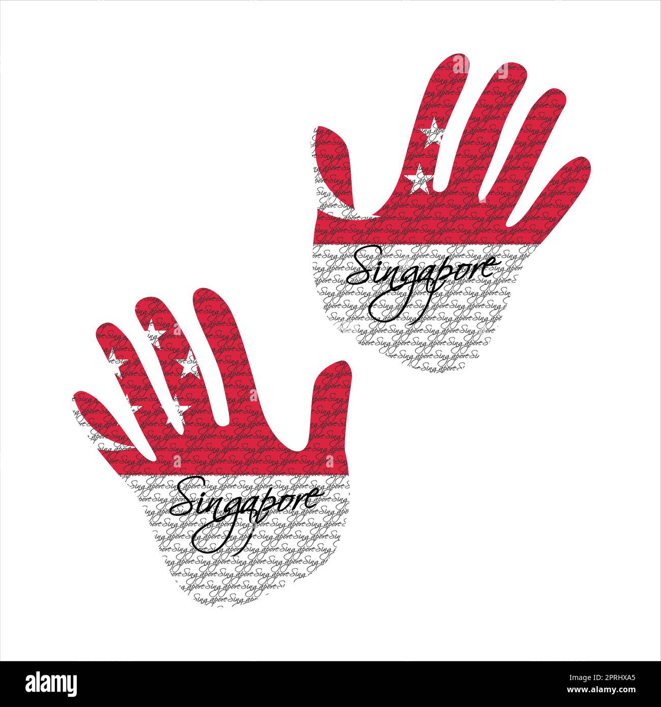 Hand drawn vector illustration with singapore flag pattern great for ...