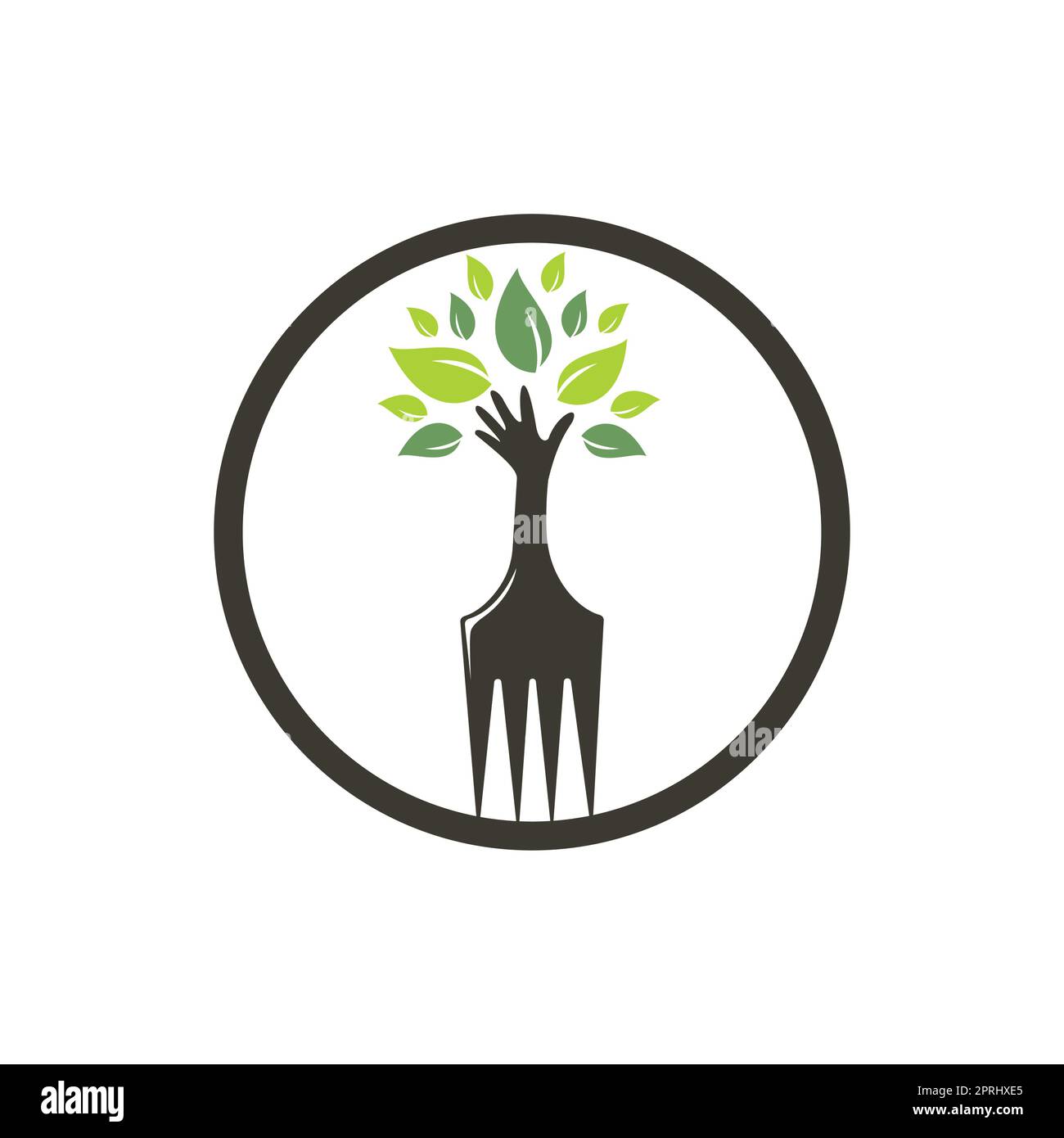 Fork hand tree vector logo design. Restaurant and farming logo concept ...