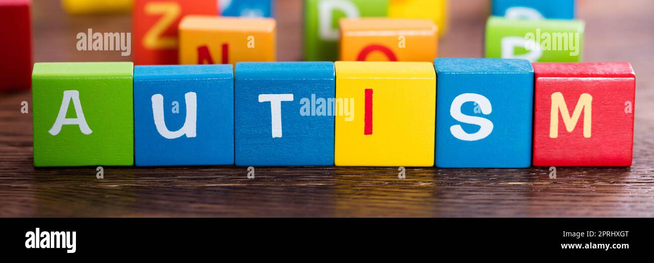 Autism Awareness Blocks. Elderly Neurological Brain Disorder Stock ...