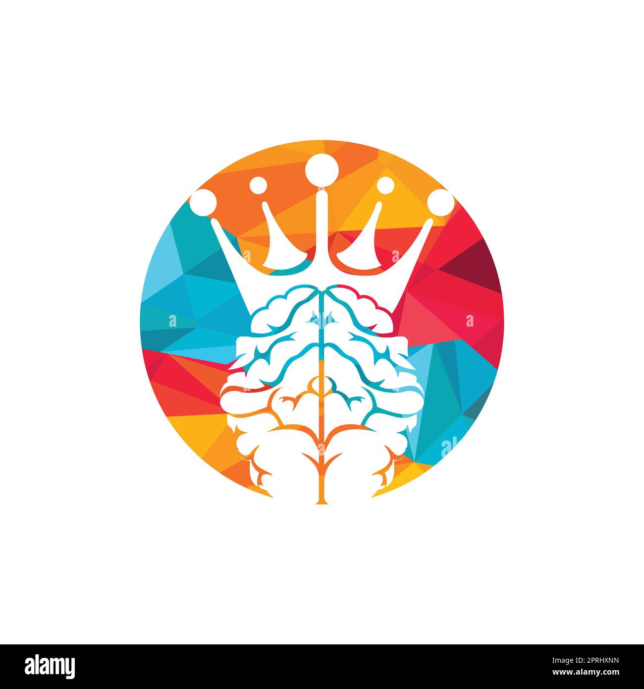 Smart king vector logo design. Human brain with crown icon design Stock ...