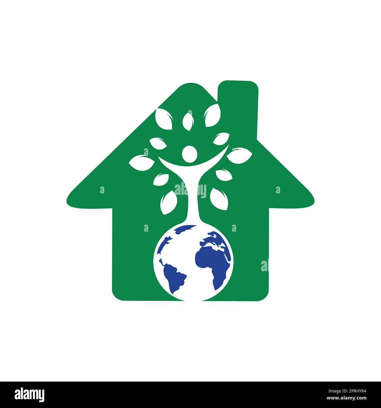 Global human tree vector logo design template. Green house logo concept ...