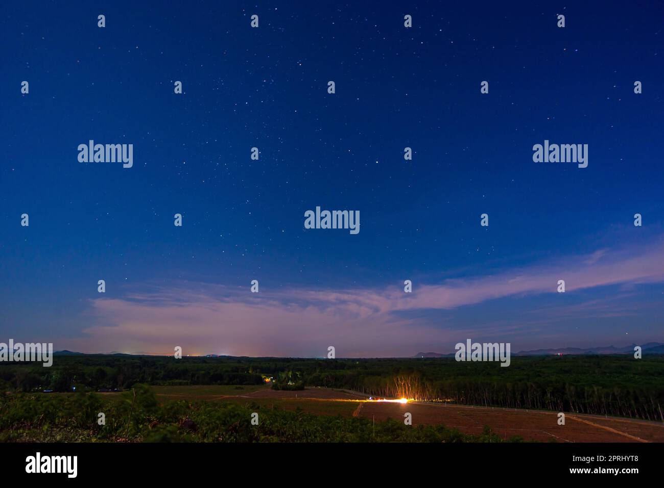 Star in sky with milky way galaxy landscape nature dark filter style ...