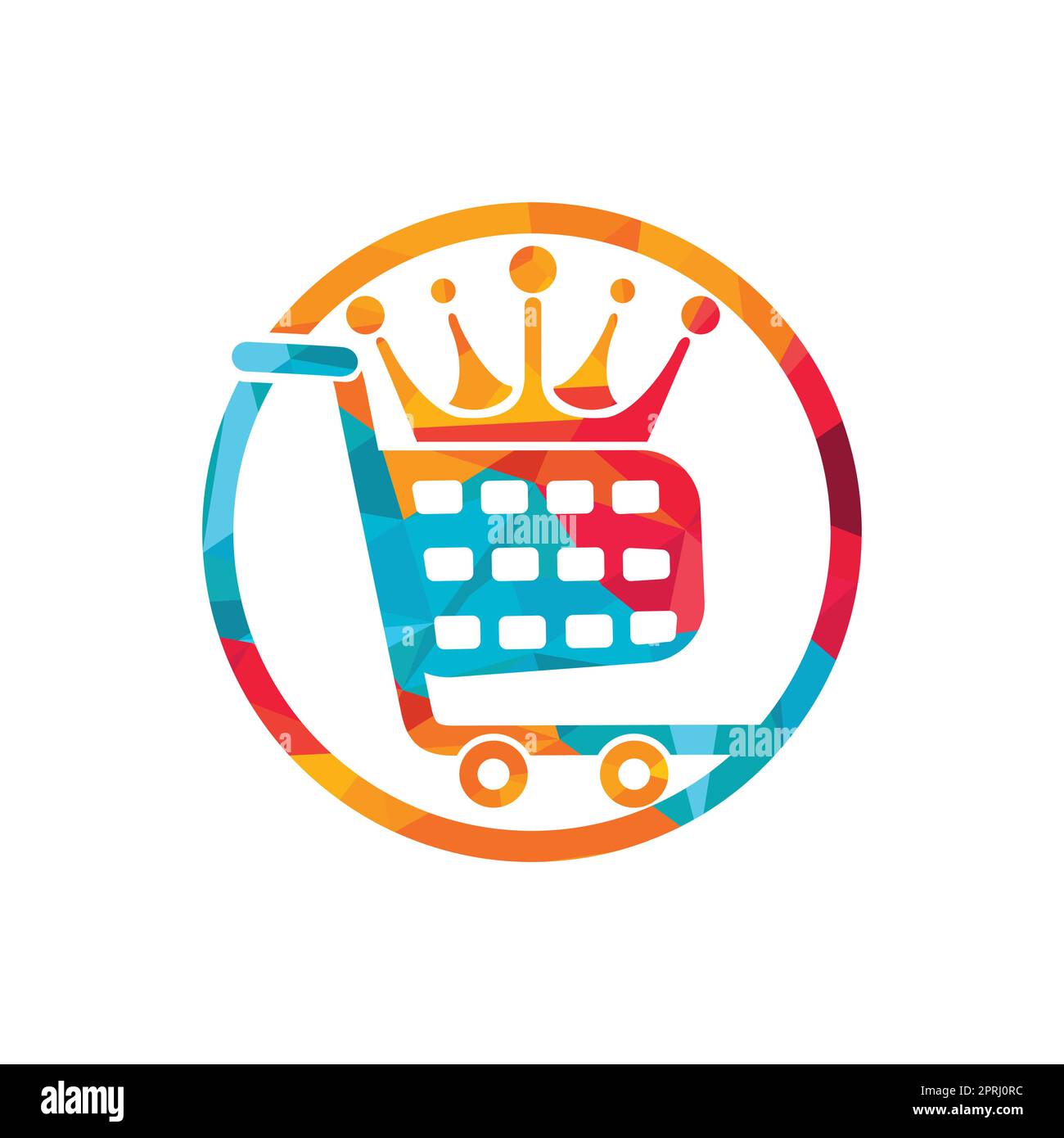 King shop vector logo design. Shopping cart with crown icon design ...