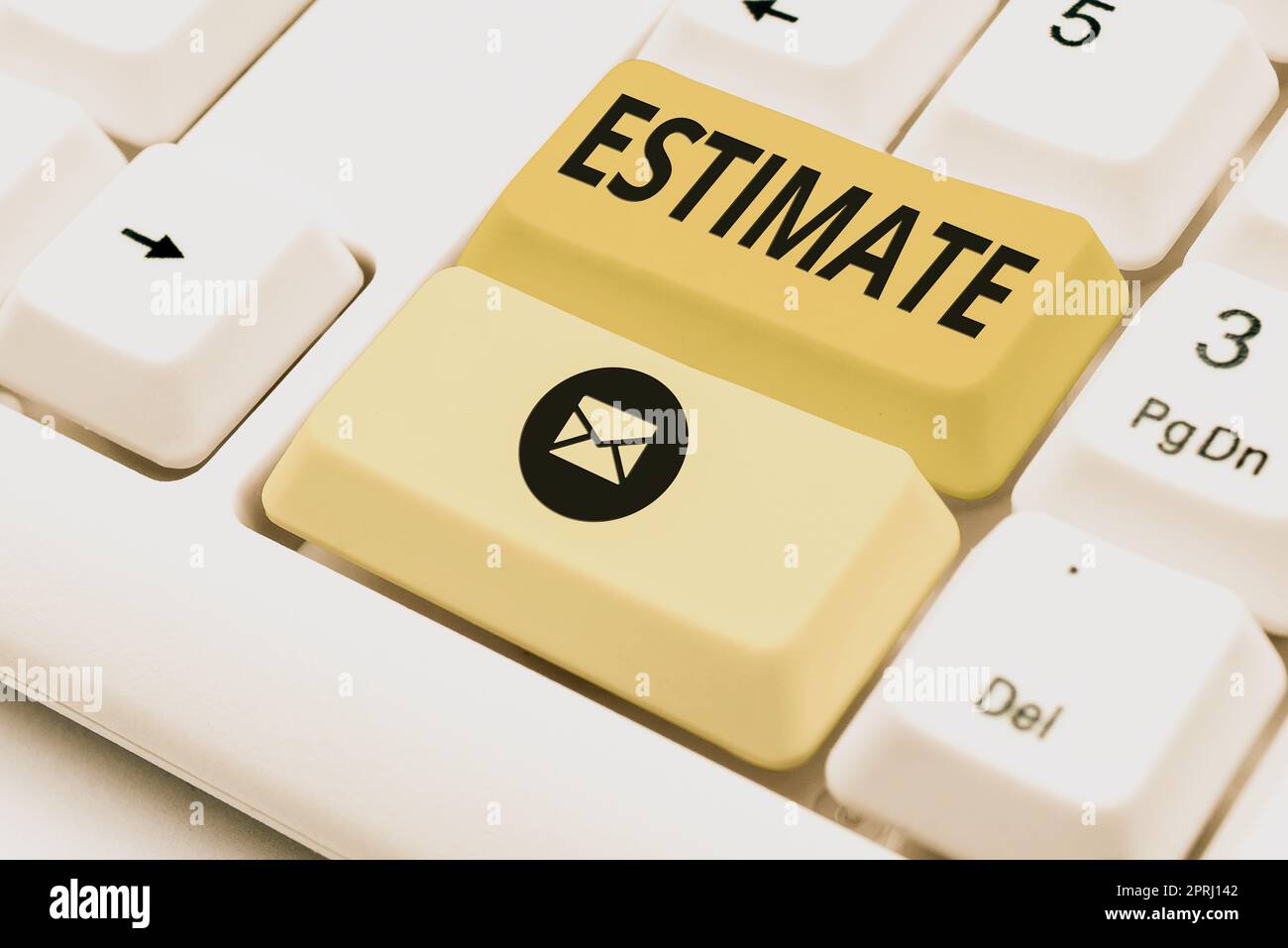 Text caption presenting Estimate, Concept meaning calculate or assess ...