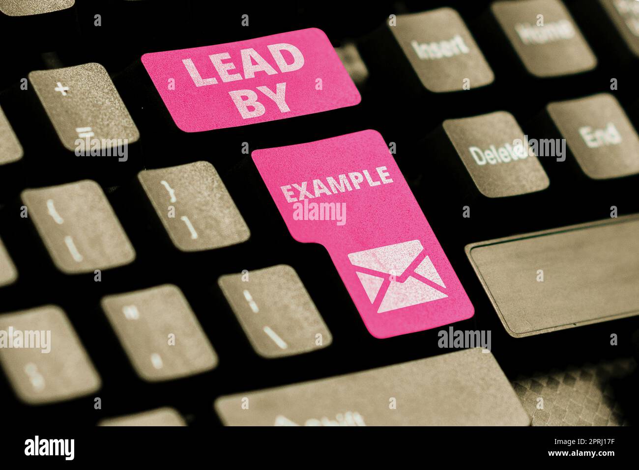 Text caption presenting Lead By Example, Internet Concept Be a role ...